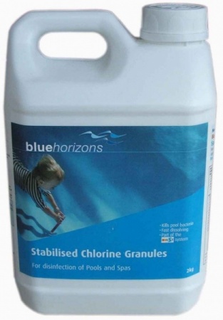 Blue Horizons Stabilised Chlorine Granules 2kg for Swimming Pools ...