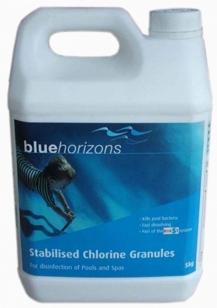 Blue Horizons Stabilised Chlorine Granules 5kg for Swimming Pools ...